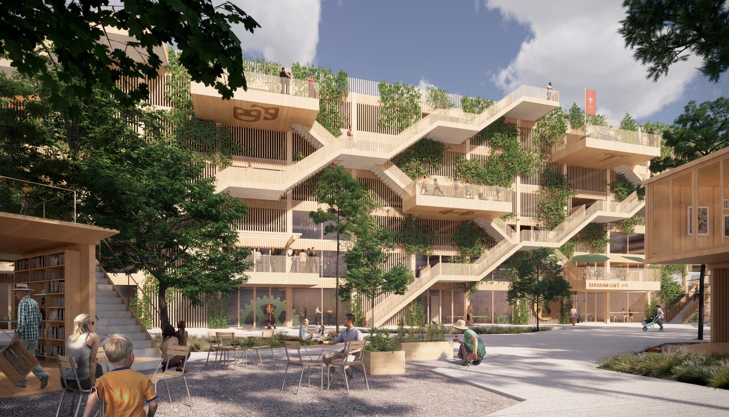 Denmark builds country's first wooden parking lot - Wooden magazine